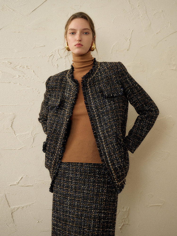 Callia chain tweed jacket – SINCETHEN