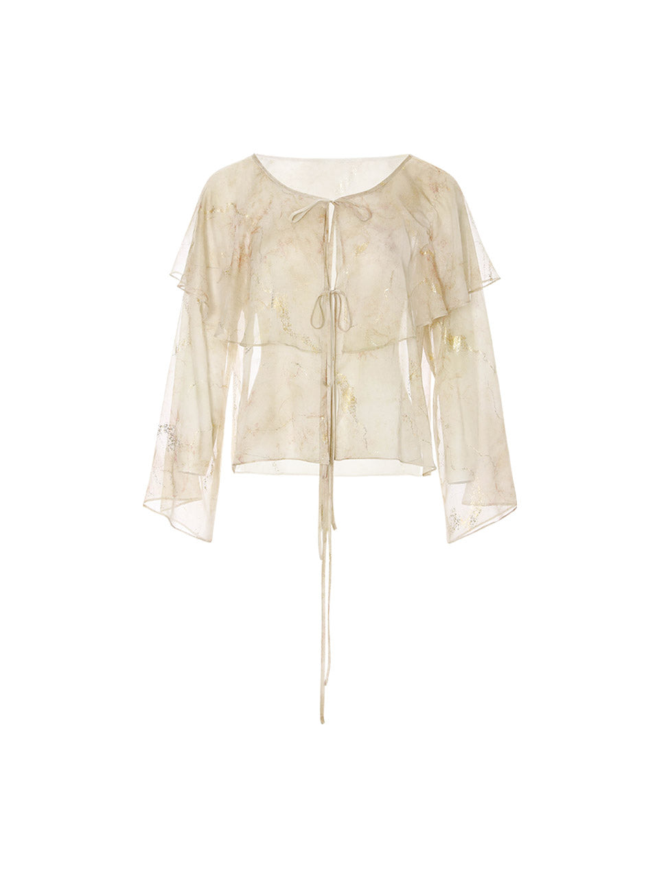 Gold Pearl Point Blouse – Elegant Layering Accent with Pearl Detail ...