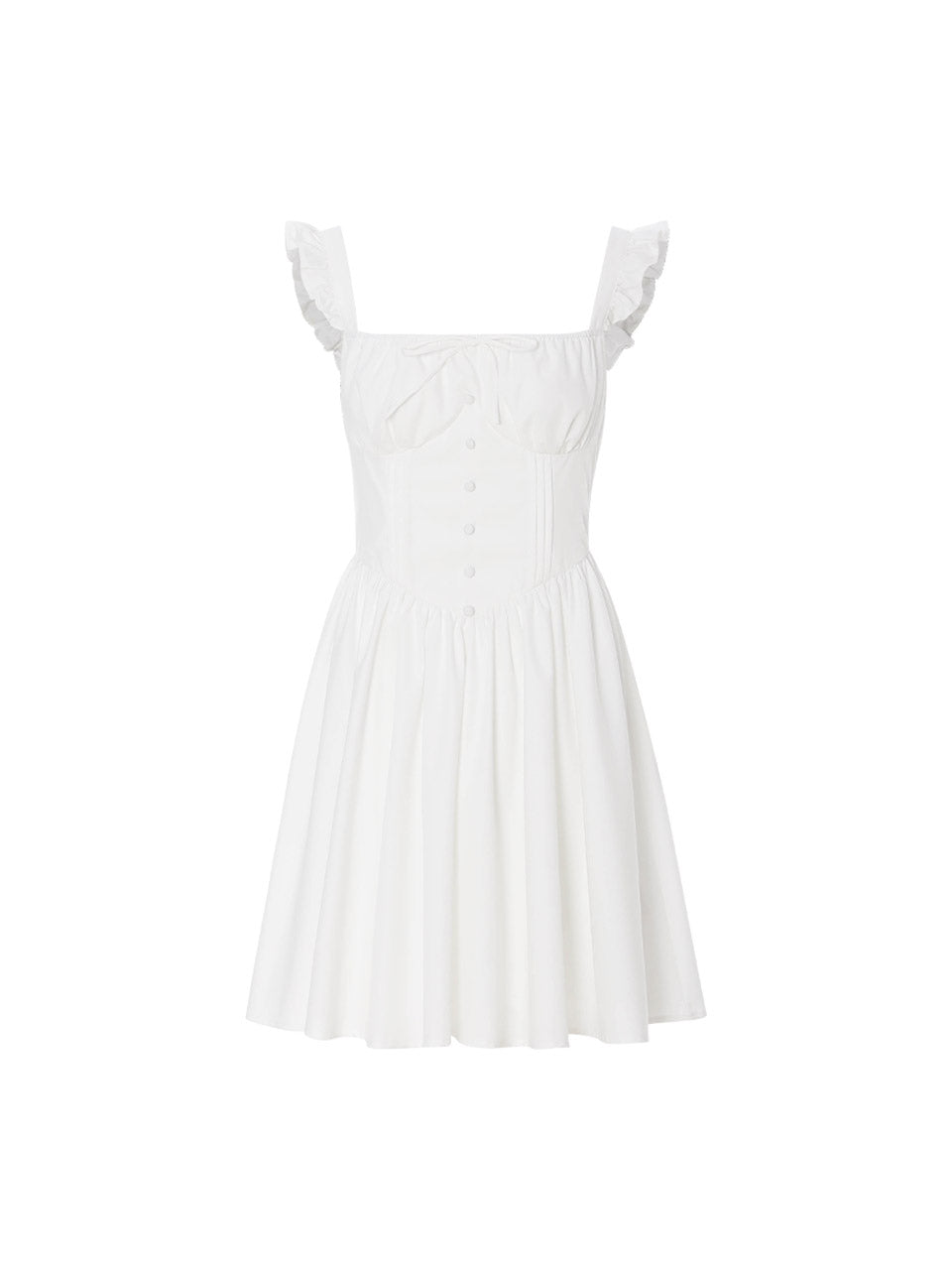 White Flutter Mini Dress – Feminine & Sweetly Playful Style | SinceThen ...